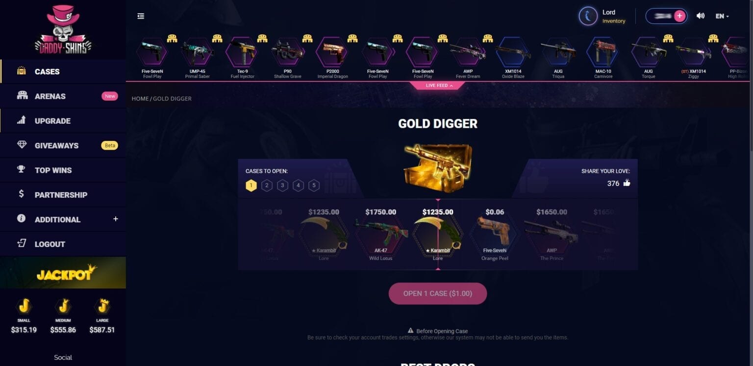 DaddySkins Review (2022) | Features | Games | Bonus Code