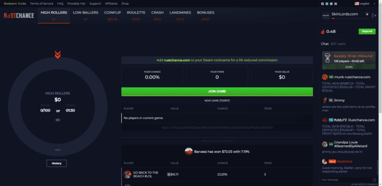 RustChance Review 2020 | Features | Rating | Affiliate Code