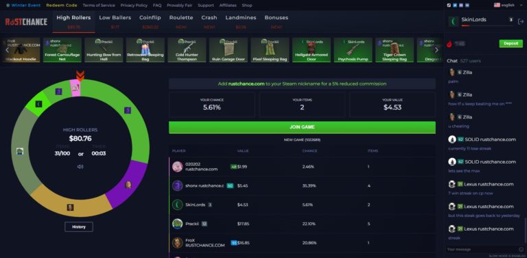 RustChance Review 2025 | Features | Rating | Affiliate Code