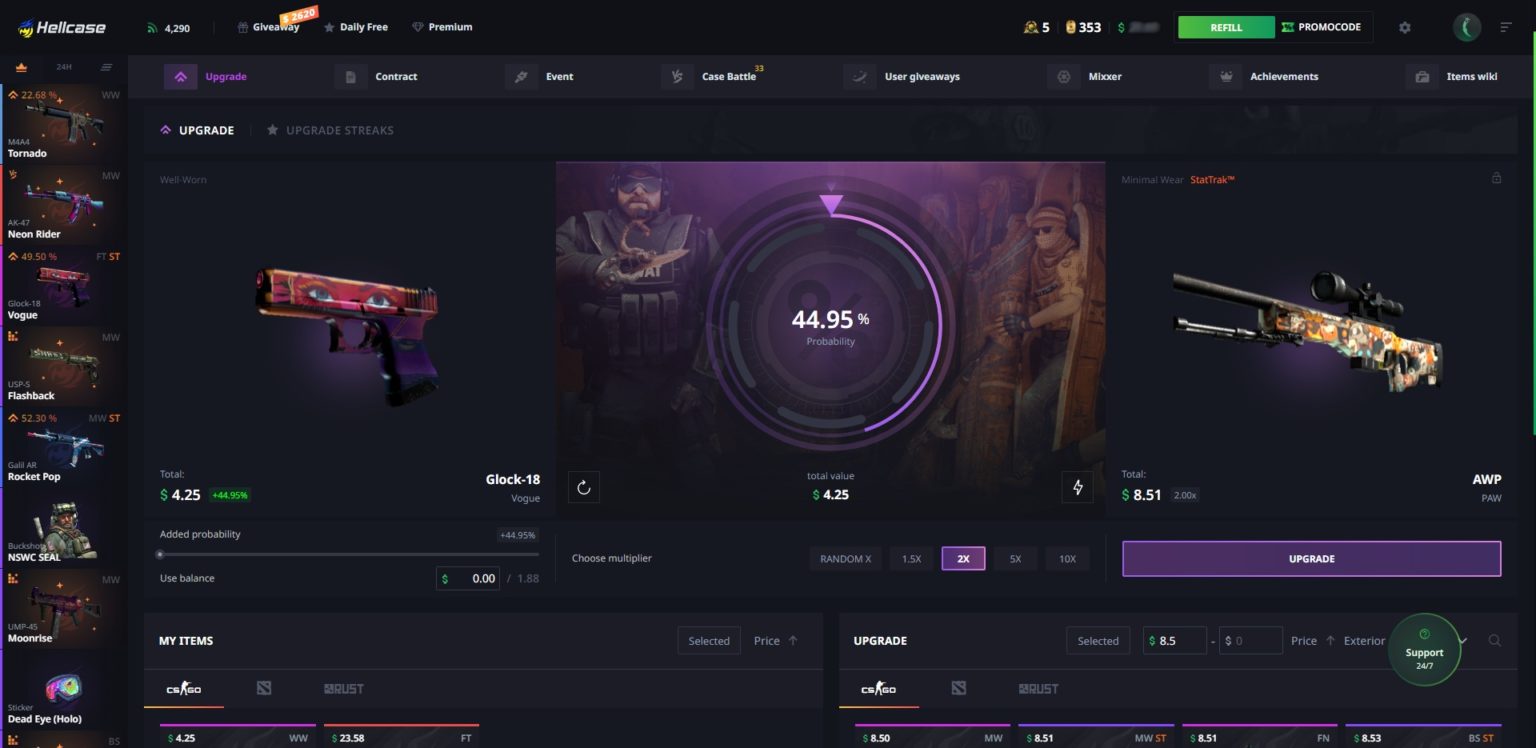 Hellcase Review 2023 | Features | Rating | Free Bonus Code